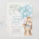 Rustic Bearly Wait Blue Bear Boy Baby Shower Invitation | Zazzle