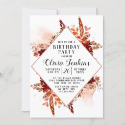 Rustic Beauty Floral Birthday Party Invitation | Zazzle
