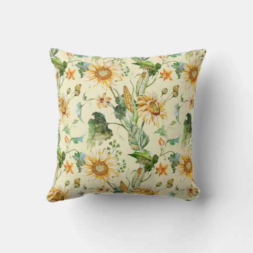 Rustic Beauty Sunflower Floral Throw Pillow | Zazzle