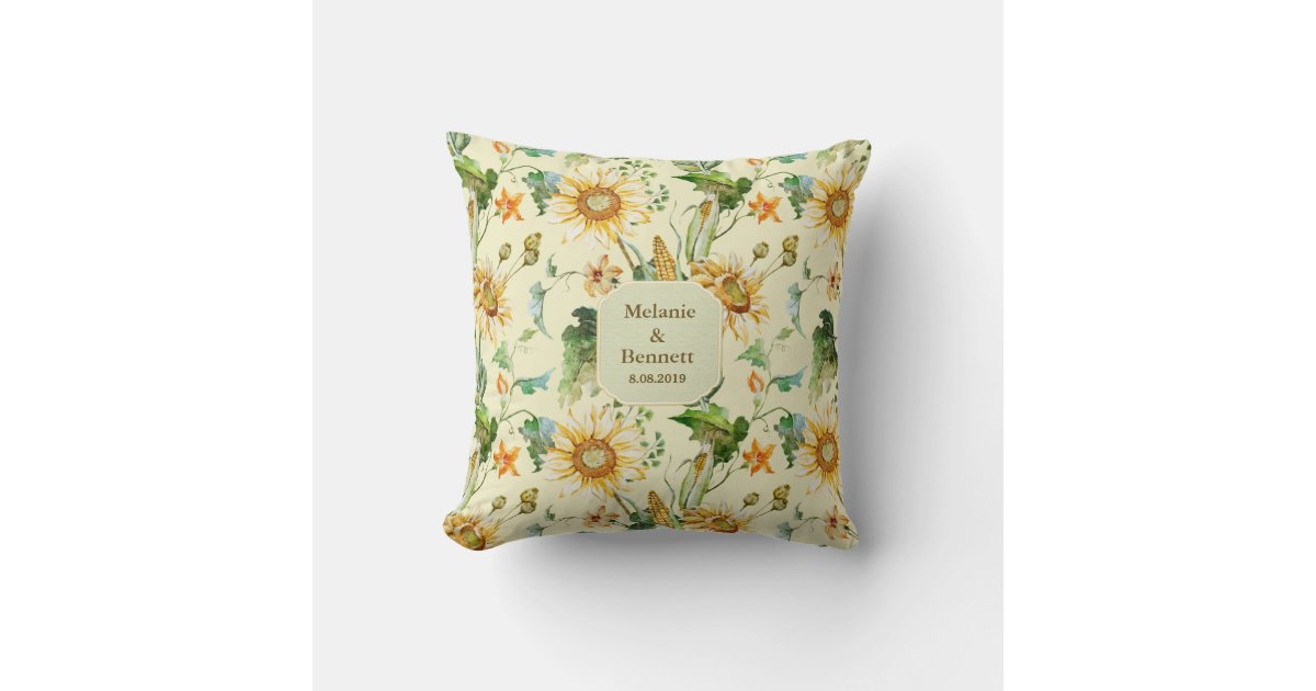 Rustic Beauty Sunflower Floral Throw Pillow | Zazzle