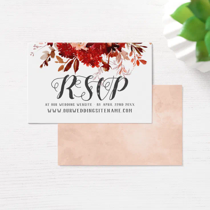 Rustic Beauty Wedding Website RSVP Insert Cards | Zazzle