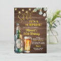 Rustic Beer Surprise Adult Birthday Party Invitation | Zazzle