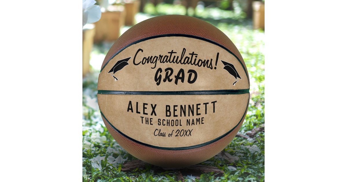 Rustic Beige Congratulations Grad Graduation Basketball | Zazzle