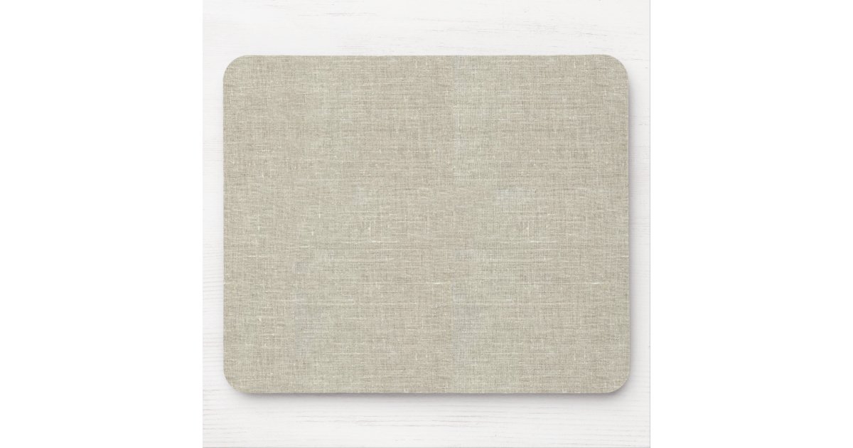 Rustic Beige Linen Printed Mouse Pad | Zazzle