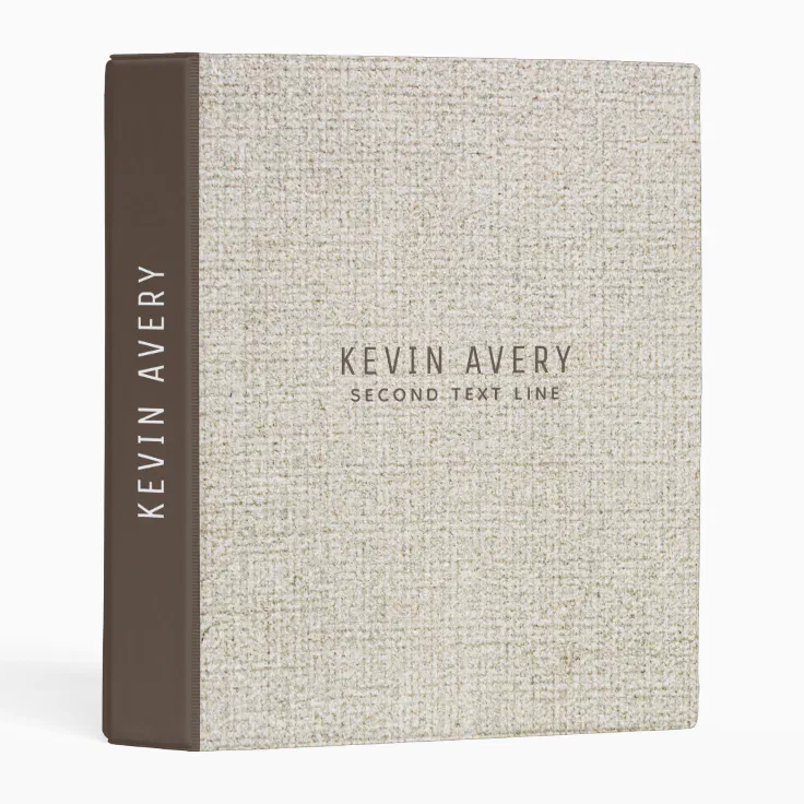 Rustic Beige Linen Texture Print Mini Binder | Zazzle