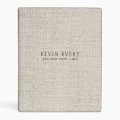Rustic Beige Linen Texture Print Mini Binder | Zazzle