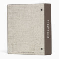 Rustic Beige Linen Texture Print Mini Binder | Zazzle