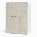 Rustic Beige Linen Texture Print Mini Binder | Zazzle