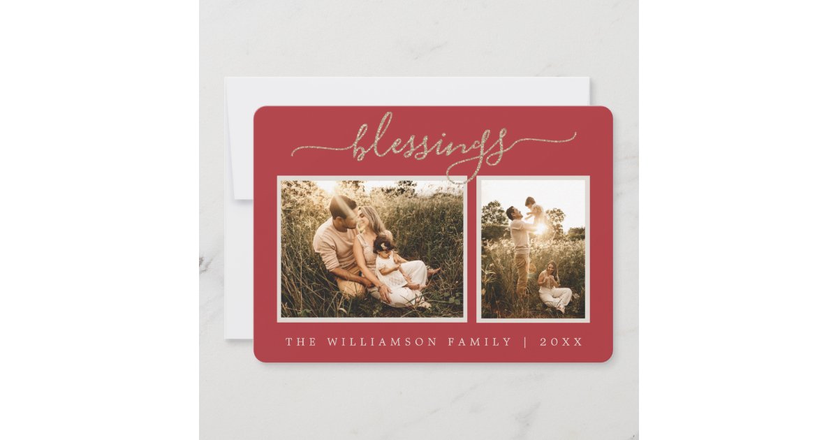 Rustic Berries Sprig Christmas Photo Holiday Card | Zazzle