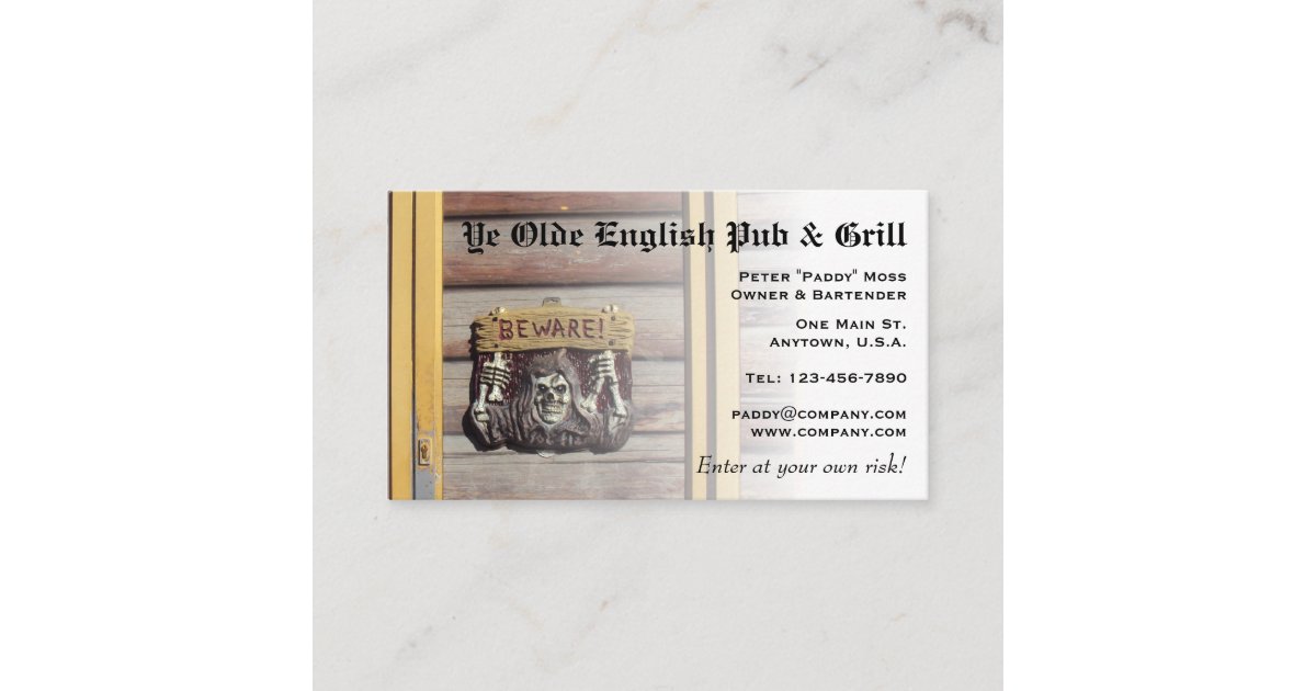 Rustic Beware Sign Business Card | Zazzle