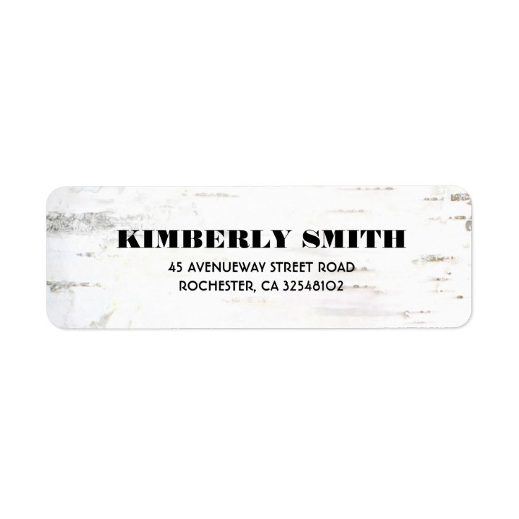 Rustic Birch Bark Texture Wedding Label | Zazzle