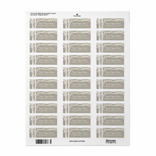Rustic Birch Tree String Lights Address Labels | Zazzle