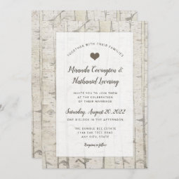 Rustic Birch wedding invitations | Zazzle