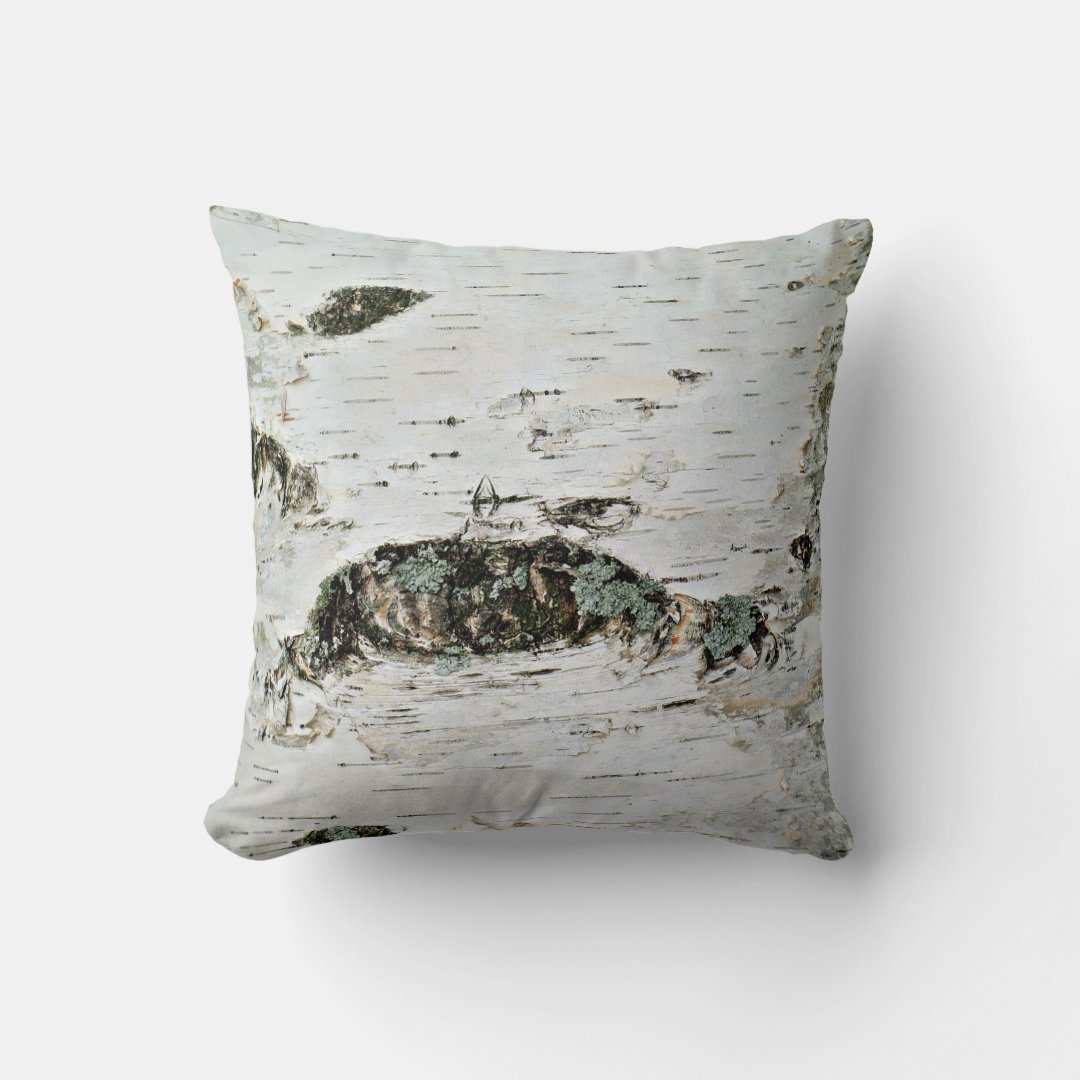 Rustic Birch Wood Country Cabin Modern Throw Pillow | Zazzle