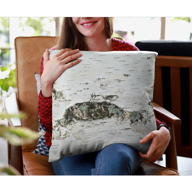 Rustic Birch Wood Country Cabin Modern Throw Pillow | Zazzle