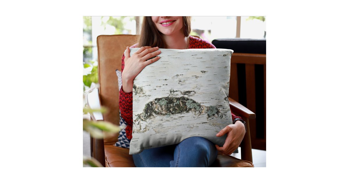 Rustic Birch Wood Country Cabin Modern Throw Pillow | Zazzle
