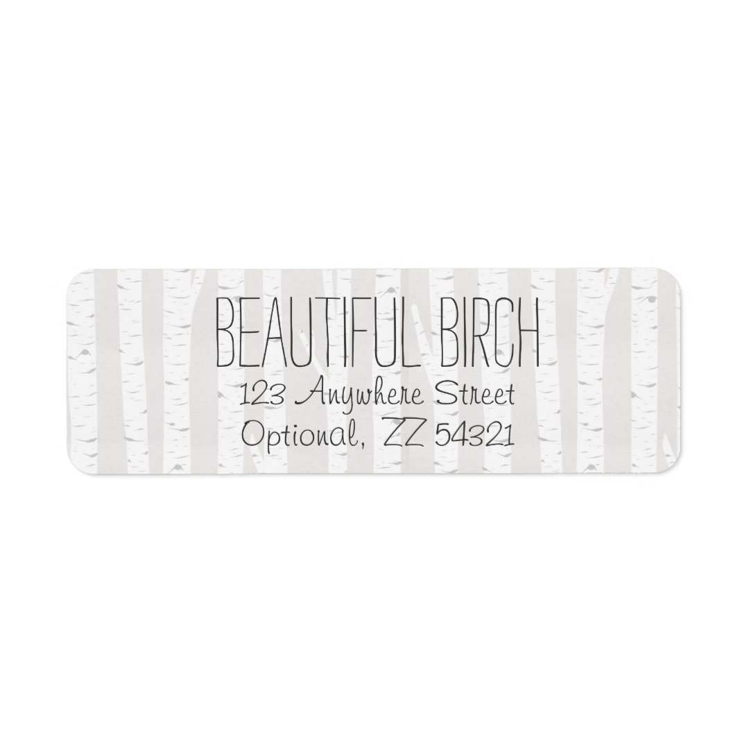Rustic Birch Wood Trees Trunks Return Address Label | Zazzle