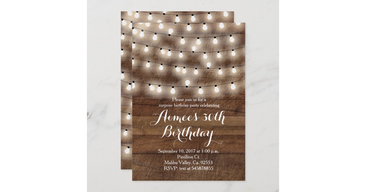 Rustic birthday invitation | Zazzle