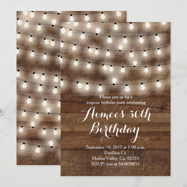Rustic birthday invitation | Zazzle