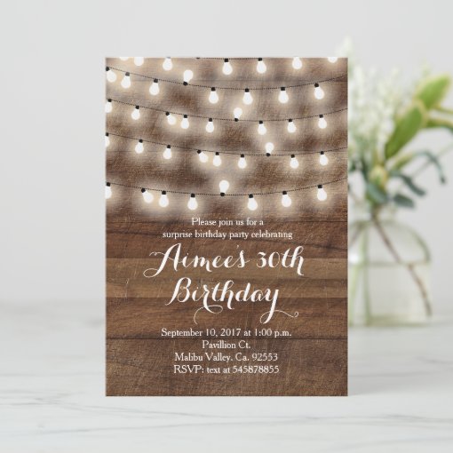 Rustic birthday invitation | Zazzle