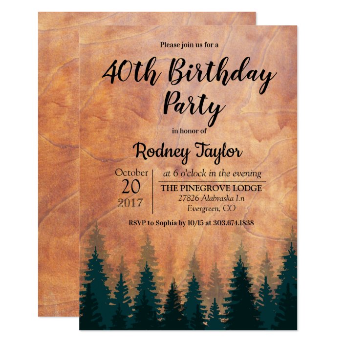 Rustic Birthday Party Invitation | Zazzle.com