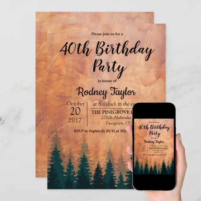 Rustic Birthday Party Invitation | Zazzle