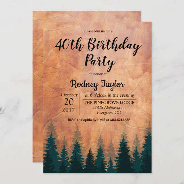 Rustic Birthday Party Invitation | Zazzle
