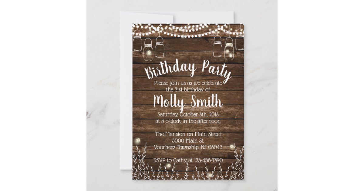 Rustic Birthday Party Invitations - Backyard BBQ | Zazzle