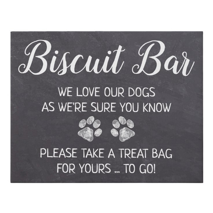 Rustic Biscuit Bar Dog Treat Wedding Favor Sign | Zazzle
