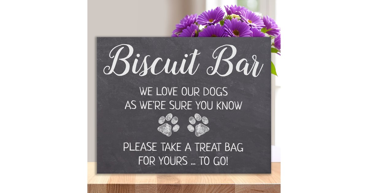 Rustic Biscuit Bar Dog Treat Wedding Favor Sign | Zazzle