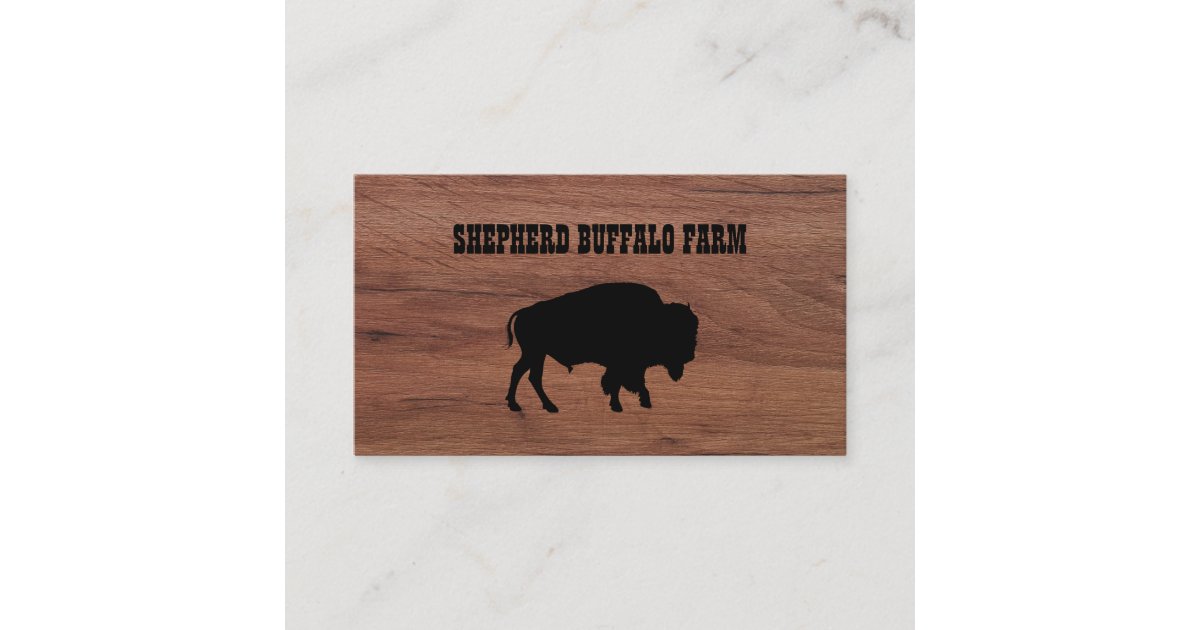 Rustic Bison Buffalo Service Wood Business Card | Zazzle