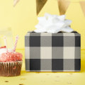 Rustic Black and Beige Buffalo Check Wrapping Paper | Zazzle