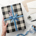 Rustic Black and Beige Buffalo Check Wrapping Paper | Zazzle