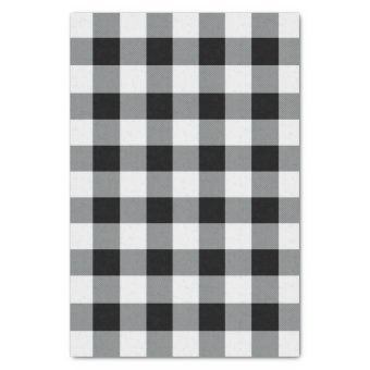 Rustic Black and White Buffalo Check Plaid Pattern Tissue Paper | Zazzle