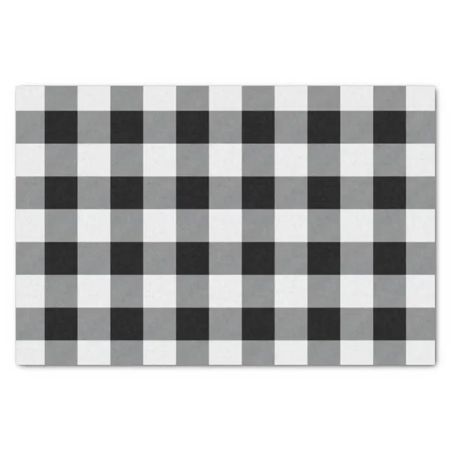 Rustic Black and White Buffalo Check Plaid Pattern Tissue Paper | Zazzle