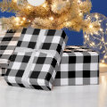 Rustic Black and White Buffalo Check Wrapping Paper | Zazzle