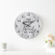 Rustic Black And White Wood Family Name Farmhouse Large Clock | Zazzle