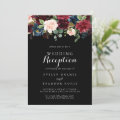 Rustic Black Botanical Wedding Reception Invitation | Zazzle