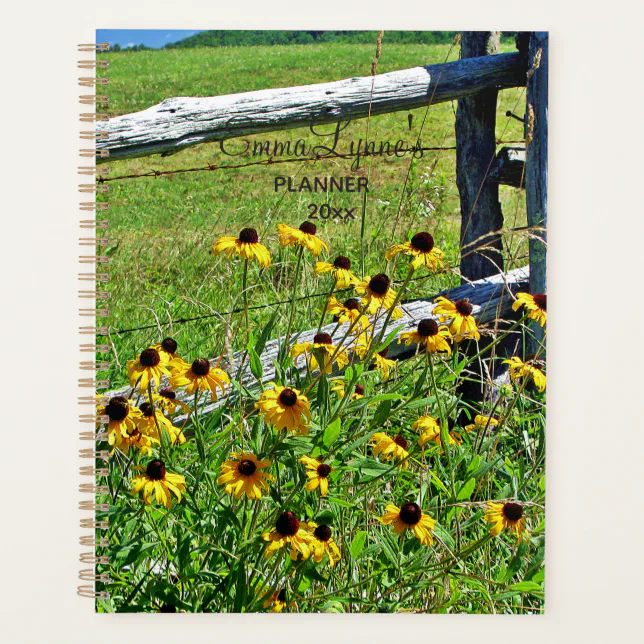 Rustic Black-Eyed Susans Floral Country Planner | Zazzle