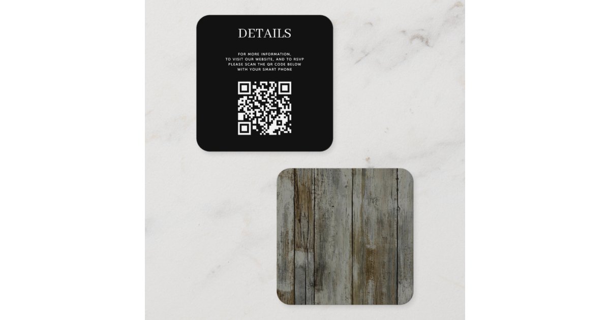 Rustic Black Forest QR Code Enclosure Card | Zazzle