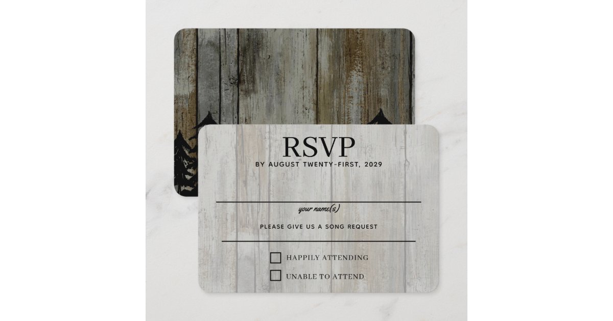Rustic Black Forest RSVP Card | Zazzle