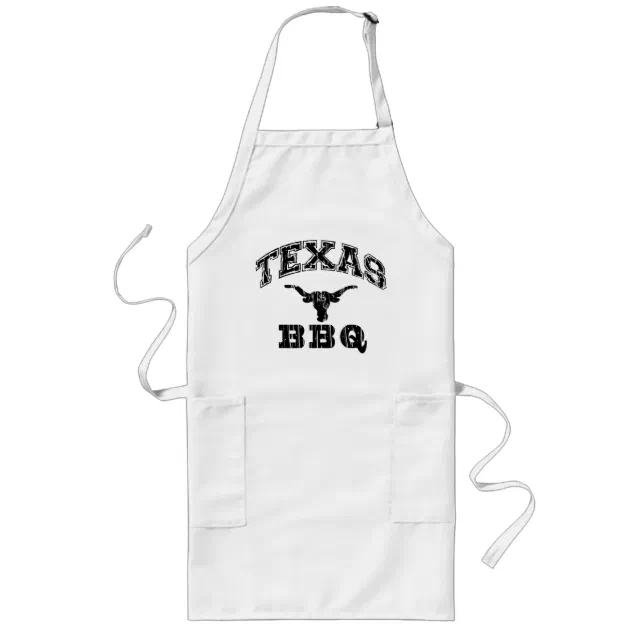 Rustic Black Texas BBQ Logo Apron | Zazzle
