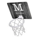 Rustic Black Wood Family Name Monogrammed Mini Basketball Hoop | Zazzle