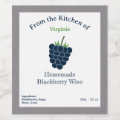 Rustic Blackberry Wine Bottle Label Sticker | Zazzle