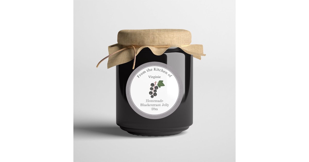 Rustic Blackcurrant Jelly Label Sticker | Zazzle