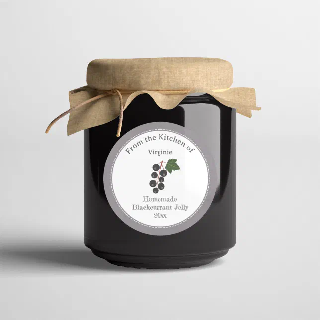 Rustic Blackcurrant Jelly Label Sticker | Zazzle