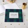 Rustic Blackwatch Script Wedding Tartan Guest Book | Zazzle