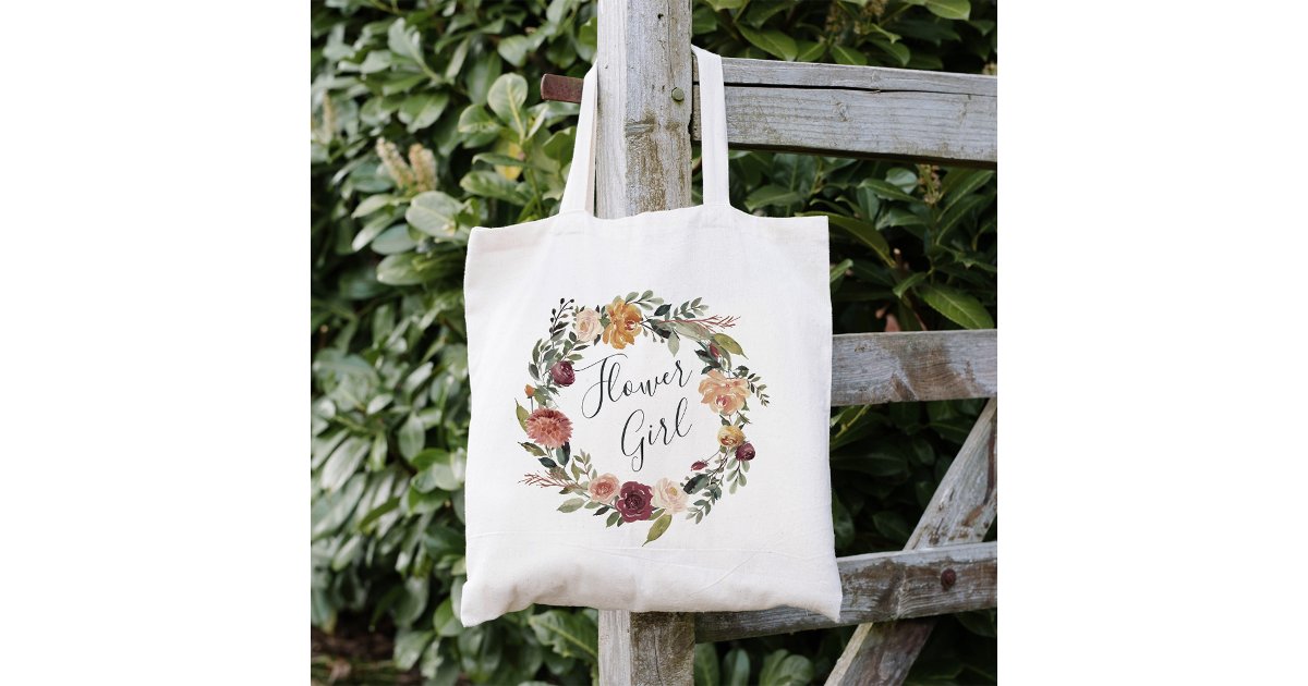 Rustic Bloom | Flower Girl Tote Bag | Zazzle
