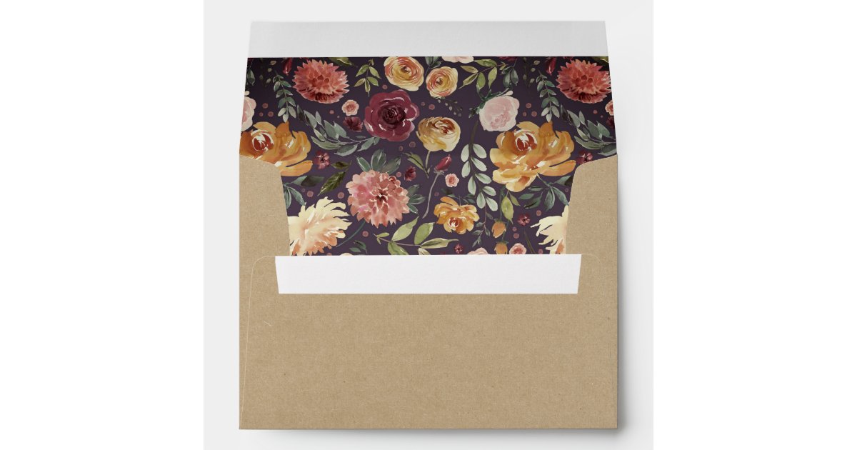 Rustic Bloom Kraft Envelope | Zazzle
