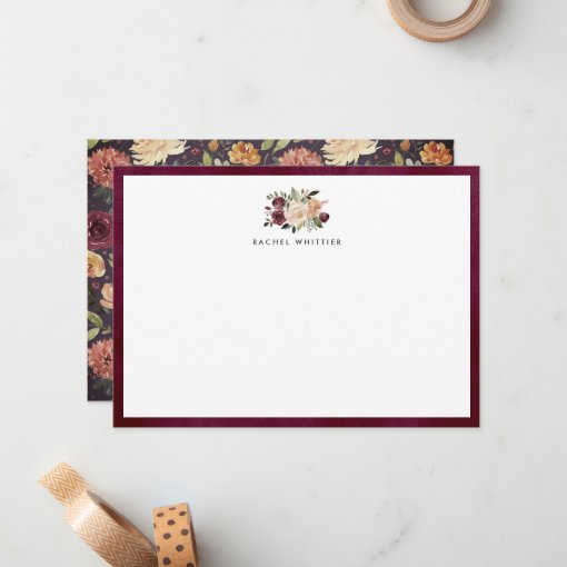 Rustic Bloom Personalized Stationery Flat Card | Zazzle